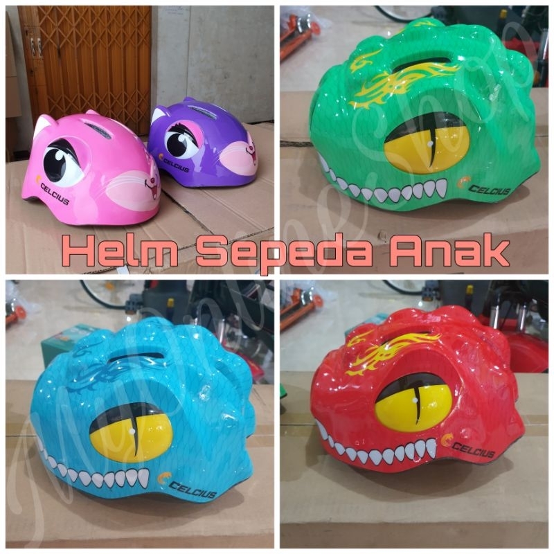 Jual Helm Sepeda Anak Karakter Dino Tupai Bear Helm Anak Celsius Helmet ...