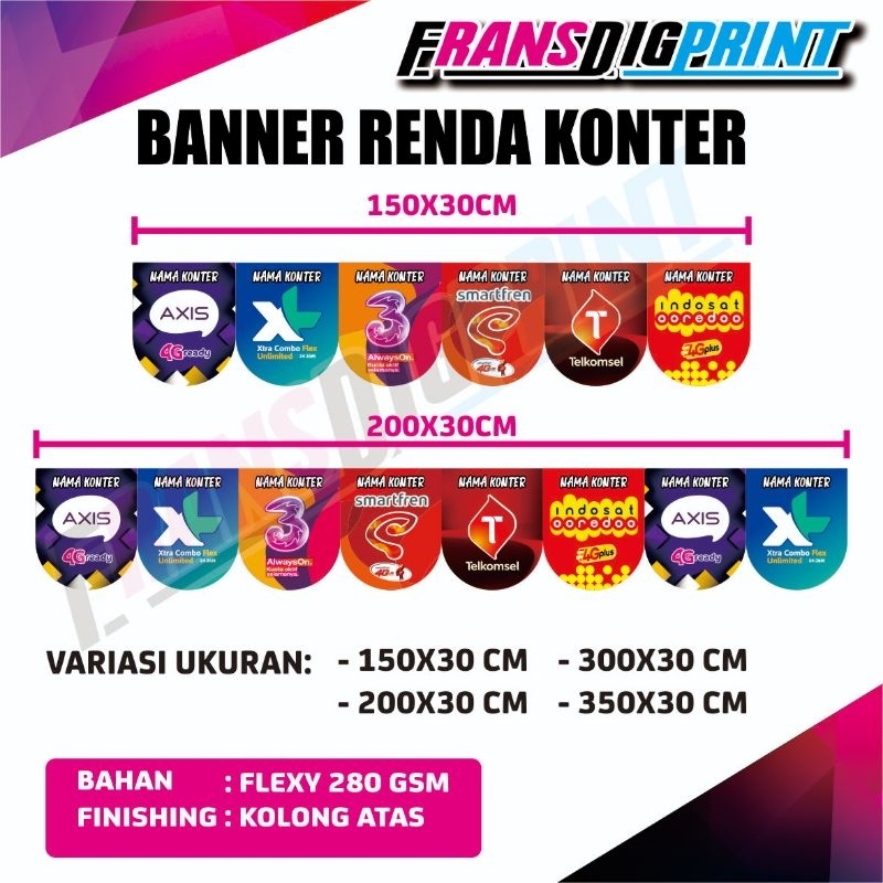 Jual banner renda konter , flag banner , banner renda , hiasan konter | Shopee Indonesia