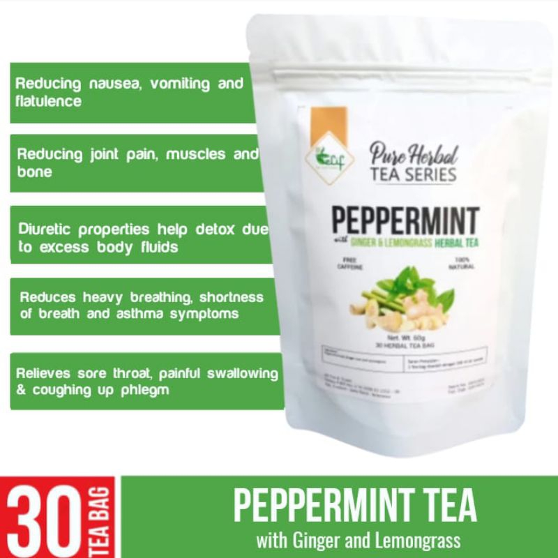 Jual ELIF TEA Peppermint Ginger Lemongrass Tea : Peppermint Jahe Serai (30 Tea Bag) | Shopee ...