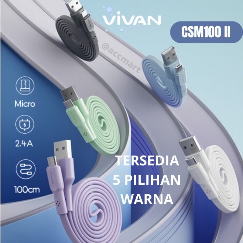 Jual KABEL DATA MICRO USB VIVAN CSM100II FAST CHARGING 2.4A | Shopee ...