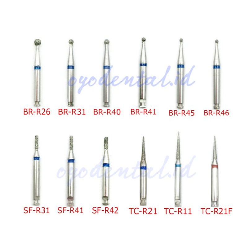 Jual Dental Diamond Bur Low Speed Round Bulat BR Fissure TC | Shopee ...
