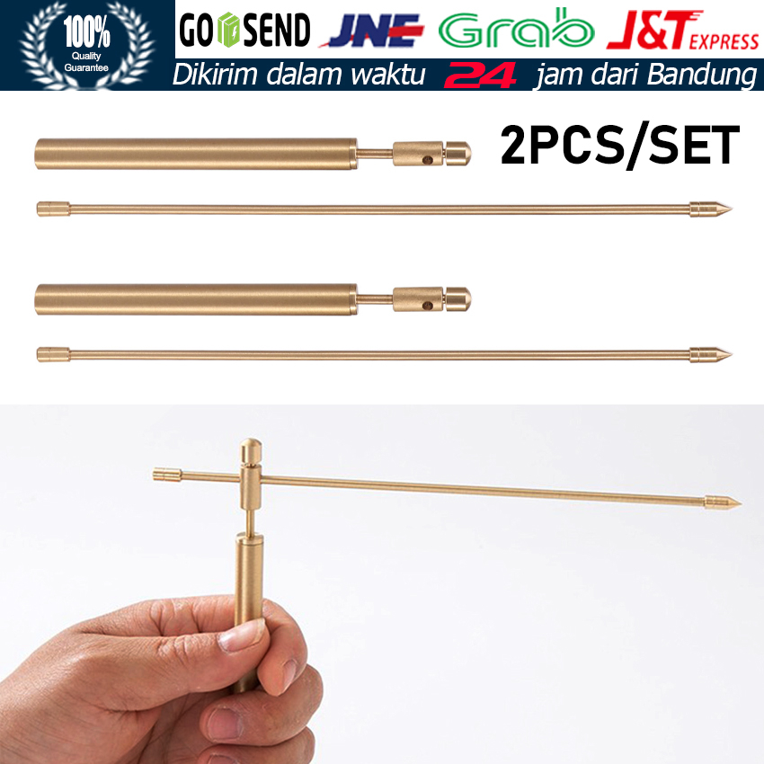 Jual 2Pcs/Set Dowsing Rods / Adjustable Brass Positioning Rods Divining ...