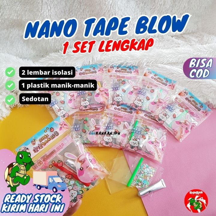 Jual Mainan DIY Balon tiup bubble Nano Tape manik manik diamond glitter ...