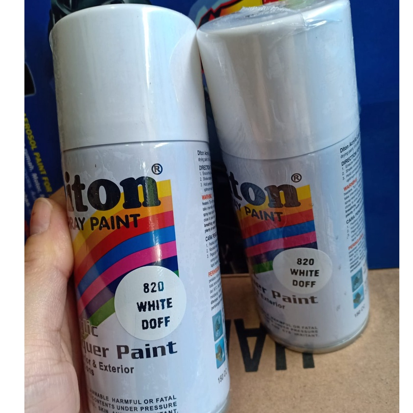 Jual Cat Pilox DITON White Doff 820 warna putih 150ml dop matte matt ...