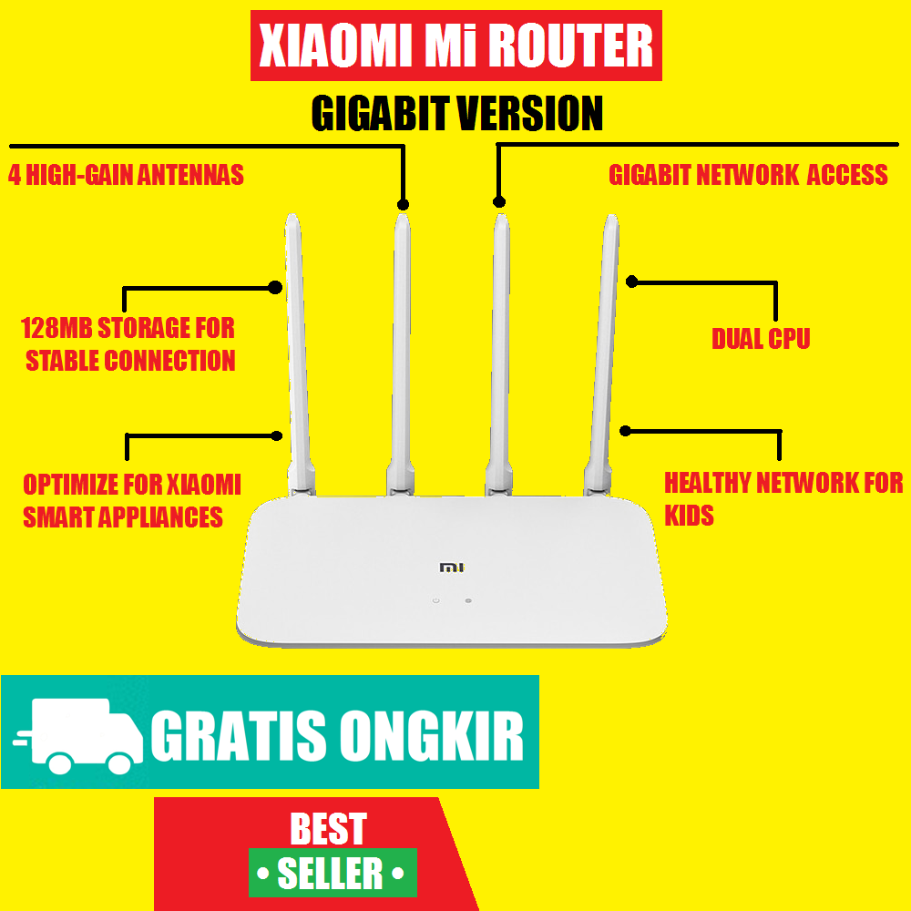 Jual MI ROUTER 4A 4C DUAL-CORE GIGABIT 4 ANTENA DUAL CORE 2.4GHZ 5GHZ ...