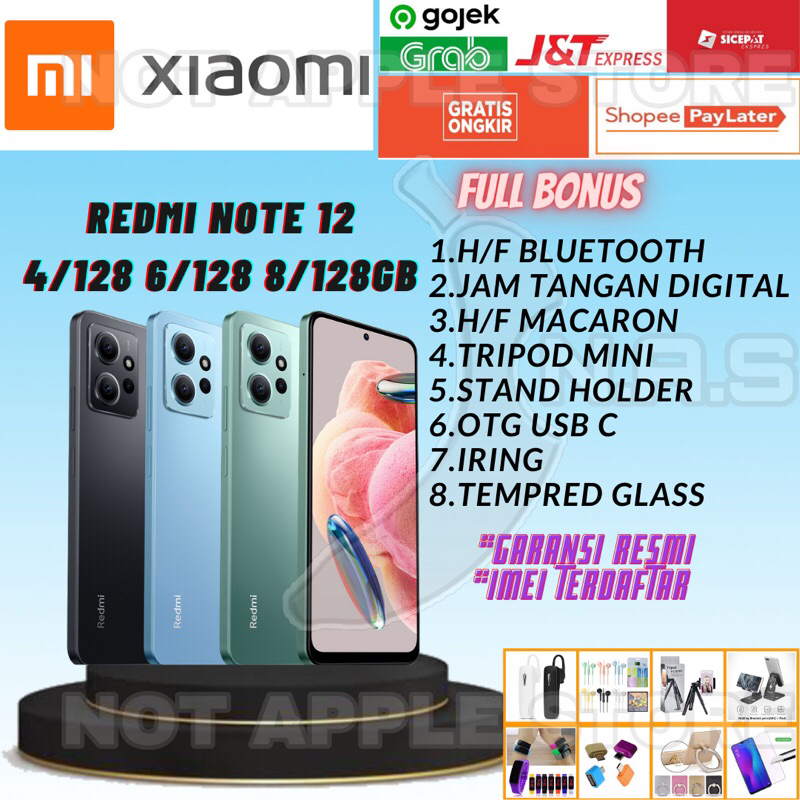Jual XIAOMI REDMI NOTE 12 RAM 4/128GB 6/128GB 8/128GB NEW BARU GARANSI ...