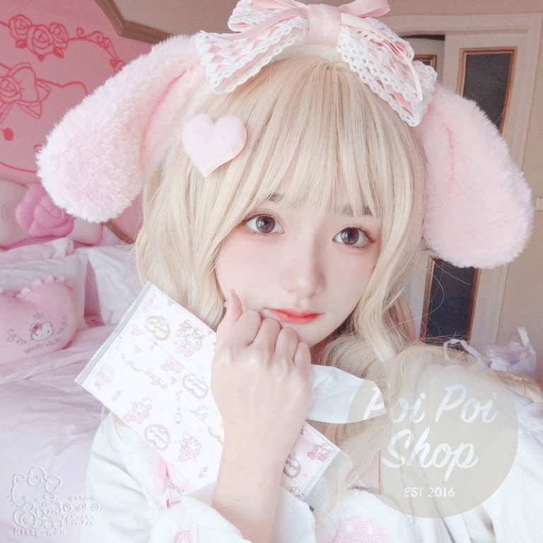 Jual Bando Lolita Ear Ribbon Bandana Lucu Sanrio Melodi Telinga Kelinci ...