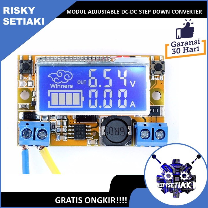 Jual MODUL ADJUSTABLE DC-DC STEP DOWN CONVERTER VOLTMETER AMMETER ...