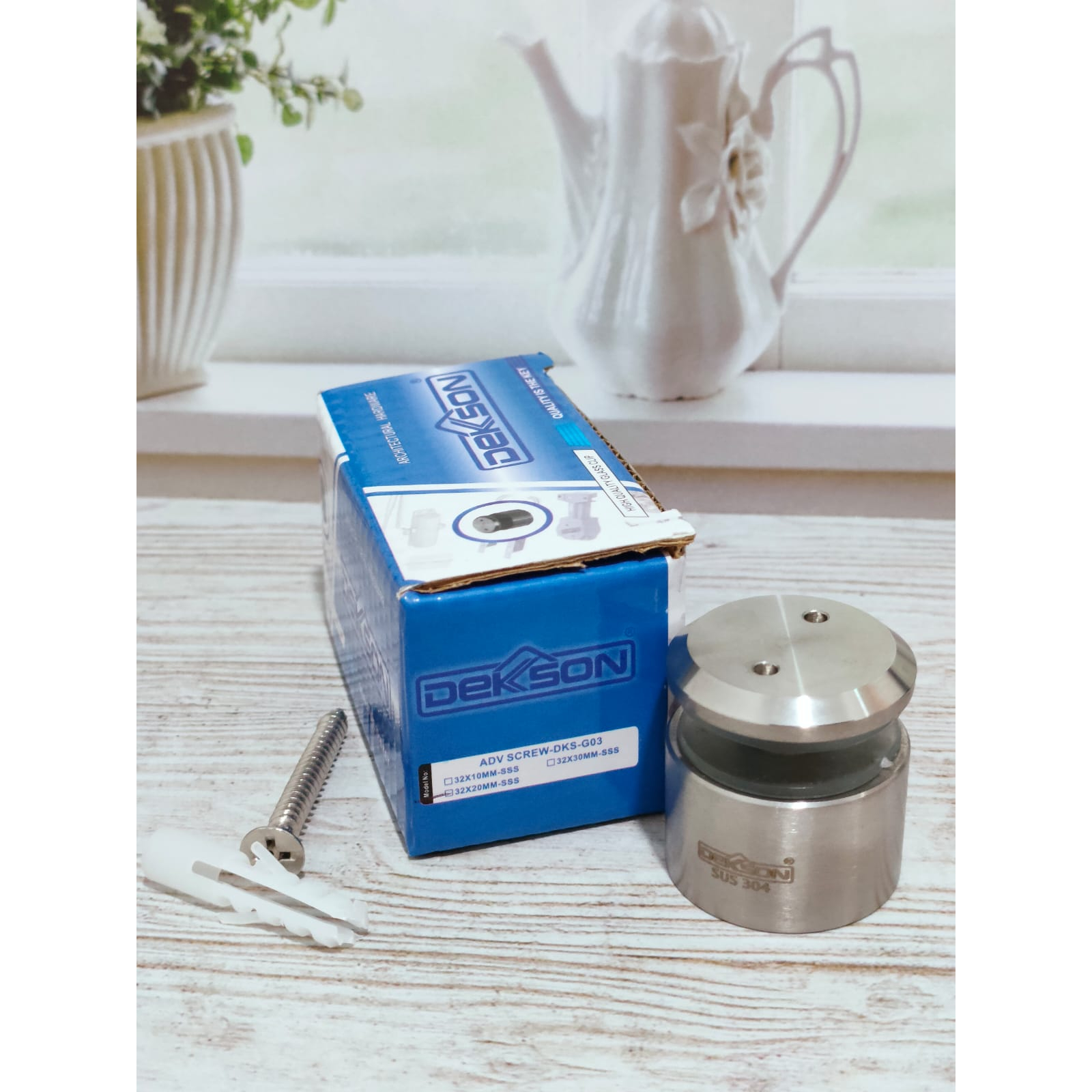 Jual Konektor Baut Railing Kaca Ke Tembok Pin Kaca Padat Dekkson G03 ...