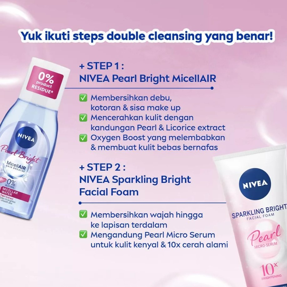 Jual Paket Sabun dan Micellar Water Nivea Sparkling Bright Facial Foam ...