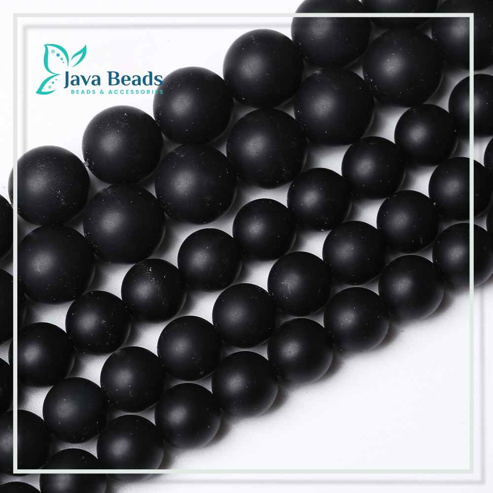 Jual Manik Batu Black Onyx Doff 4mm 6mm 8mm 10mm 12mm Untuk Bahan ...