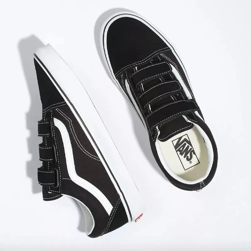 Jual Vans Velcro Black White Classic Original | Shopee Indonesia