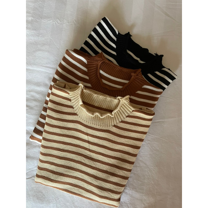 Jual Stripe Knit | Korean Knit | Shopee Indonesia