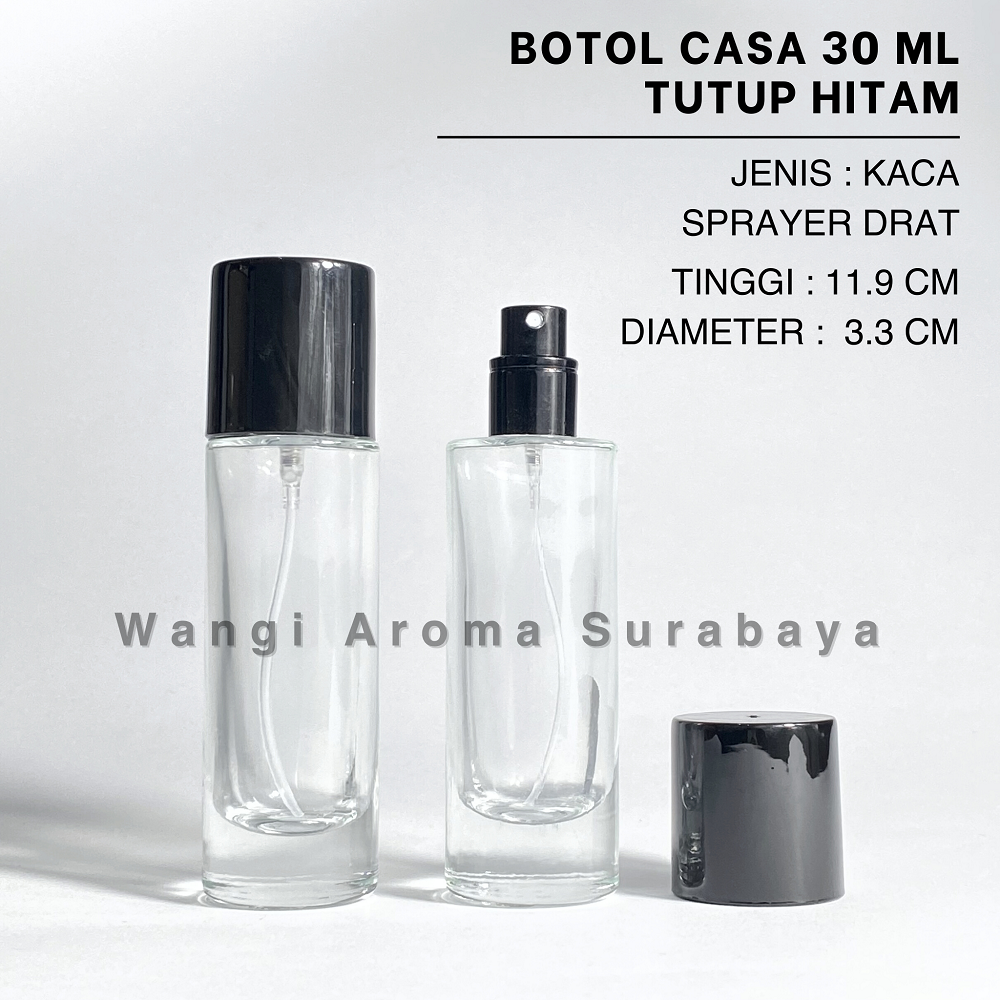 Jual Botol Parfum Casa 30ML Hitam Spray Drat - Botol Parfum Casa Drat ...