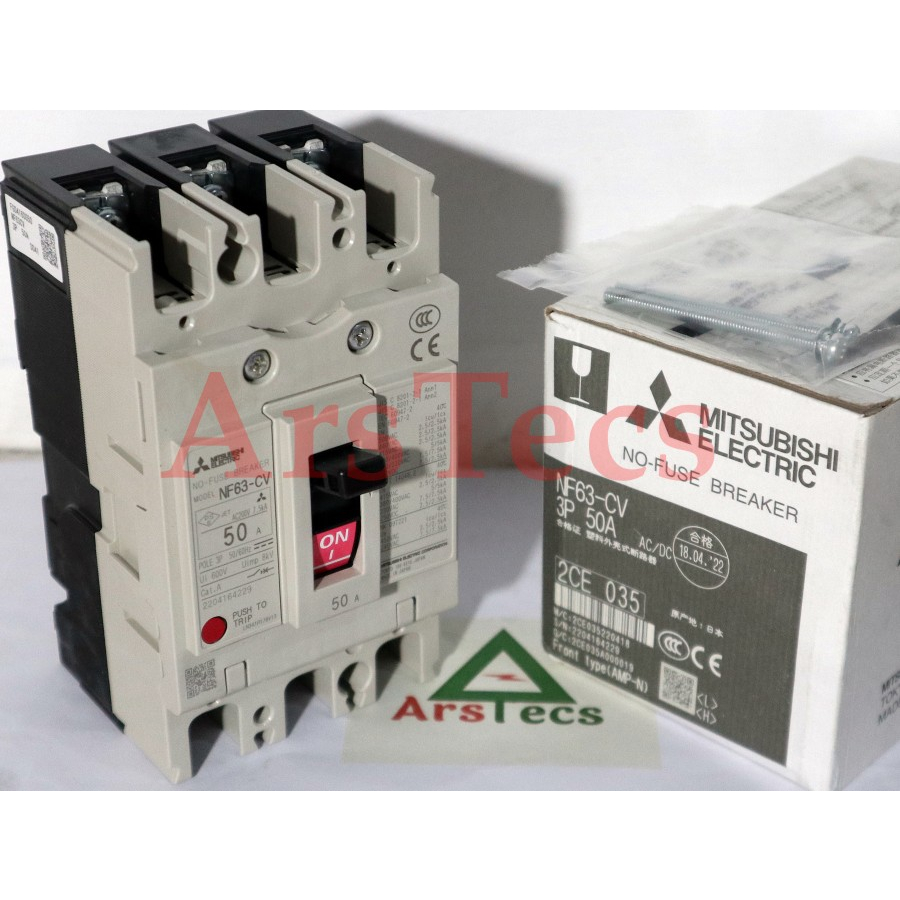 Jual Mccb No Fuse Breaker Mitsubishi NF63-CV 3P 50A Baru Original | Shopee Indonesia