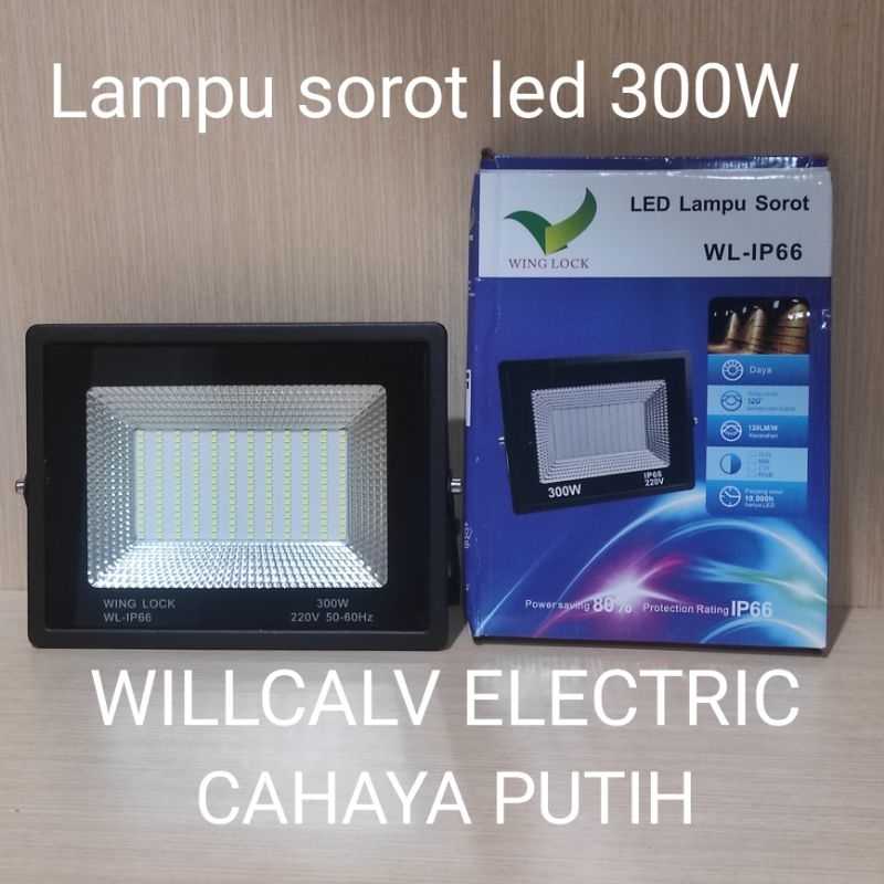 Jual Lampu sorot led 300w 300 watt WING LOCK IP66 cahaya putih 6500K ...