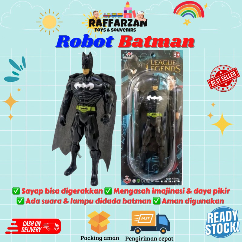 Jual Mainan Anak Robot Batman Action Figure Robot Nyala Lampu Suara ...