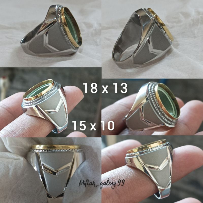 Jual Ring emban cincin monel handmade 15x10 18x13 | Shopee Indonesia