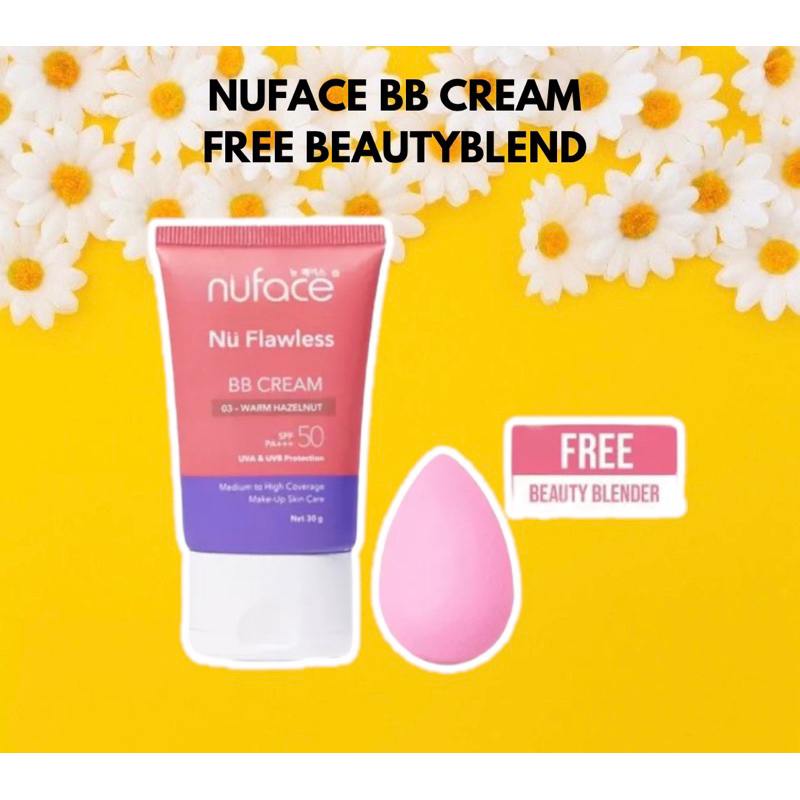 Jual NUFACE NU FLAWLESS BB CREAM SPF 50 FREE BEAUTY BLEND | Shopee Indonesia
