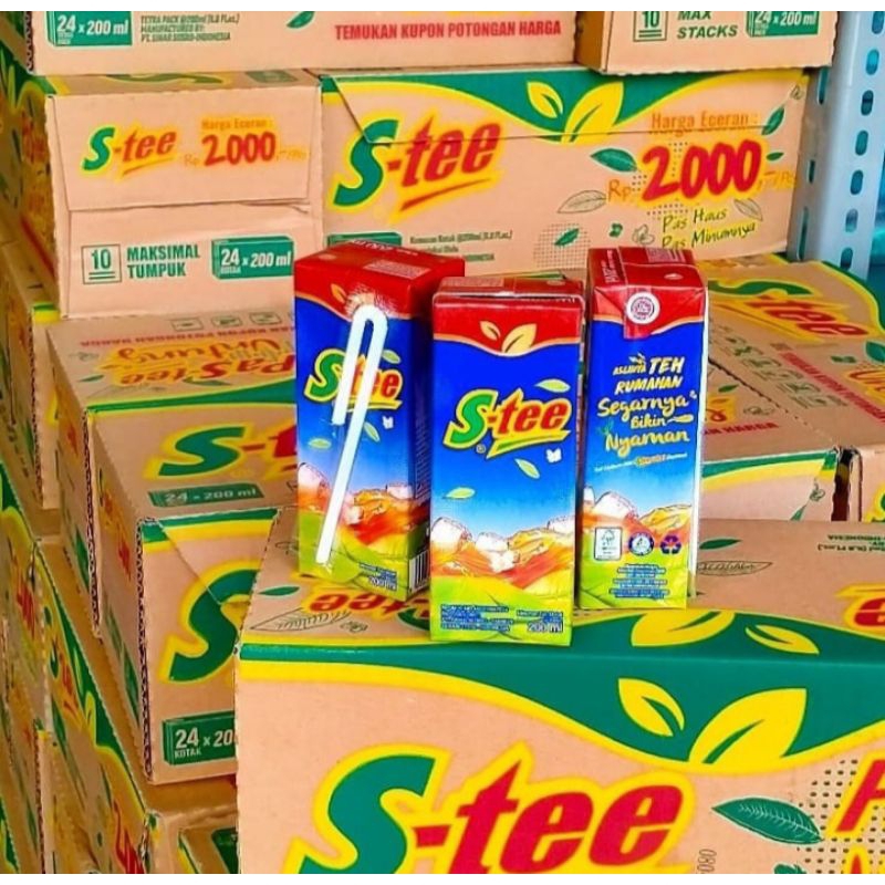 Jual PROMO!! S TEE kotak 200 ml isi 24 pcs Minuman teh SOSRO | Shopee ...