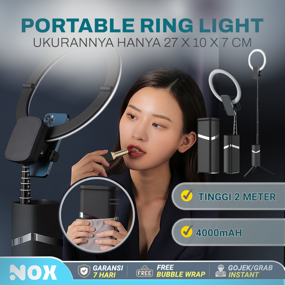 Jual Portable Ring light phone stand live stream tiktok youtube with ...