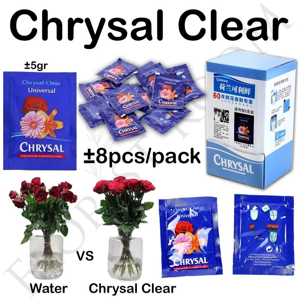 Jual SUPPLYFLORIST - (5 PCS) CHYRSAL CLEAR PENGAWET BUNGA MAWAR ROSE ...