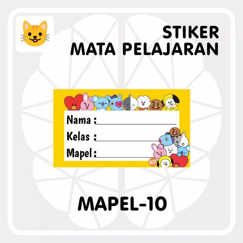 Jual Name Tag Stiker Sticker Nama Kosongan Anak Cewek Cowok Gambar BTS ...