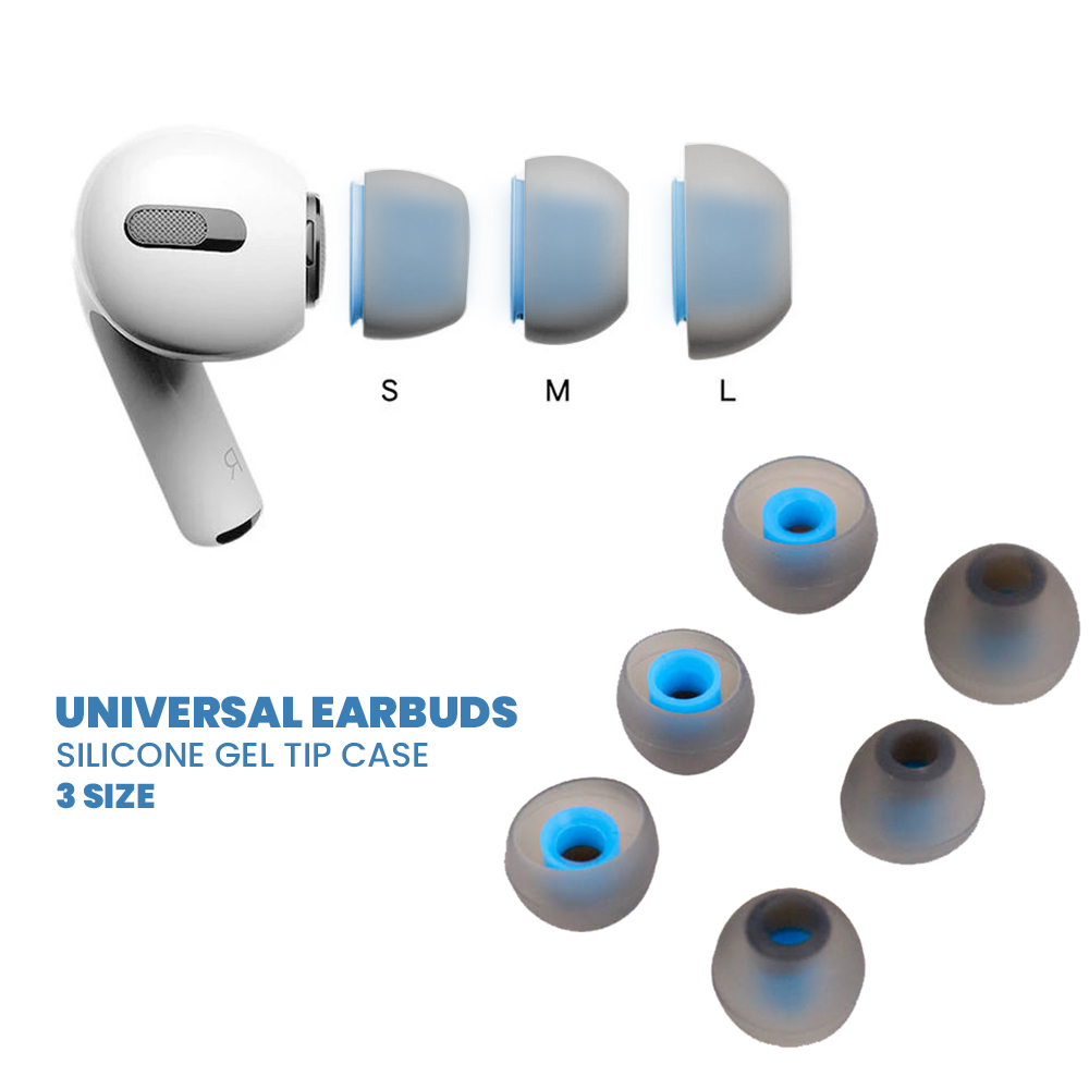 Jual UNIVERSAL EARBUDS SILICONE GEL TIP CASE 3 SIZE - SILIKON EARPHONE ...
