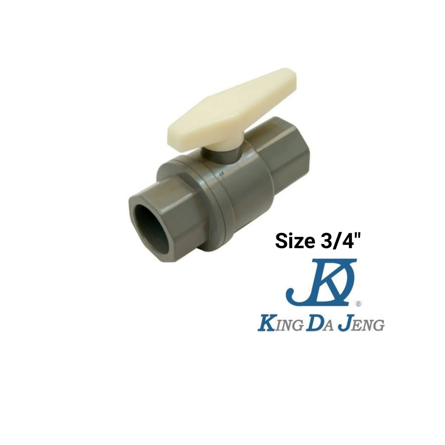 Jual Ball Valve PVC King Da Jeng / Stop Kran Polos Plastik 3/4" KDJ ...
