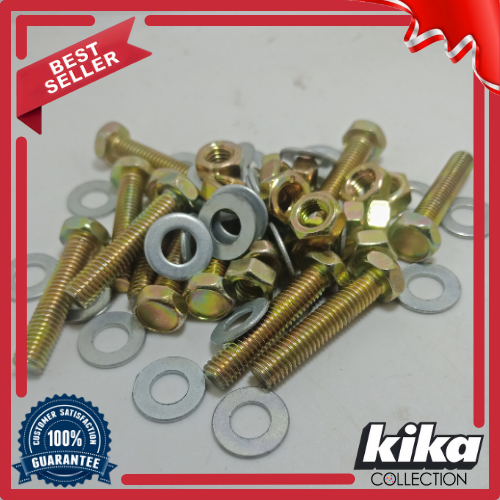Jual Baut Mur M6 Plus 2 Ring 1 Set Baut Mur 10 Baut Kunci 10 | Shopee ...