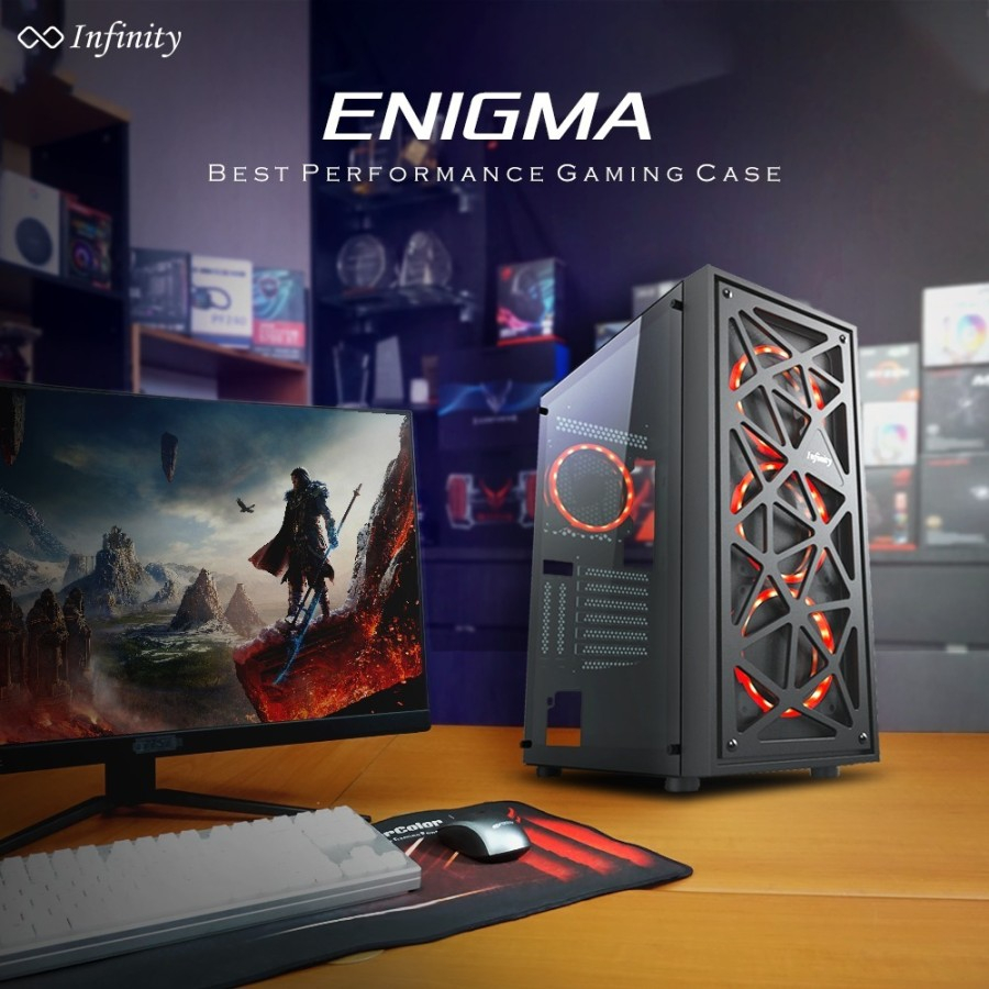 Jual Casing PC Infinity Enigma ATX Tempered Glass | Shopee Indonesia