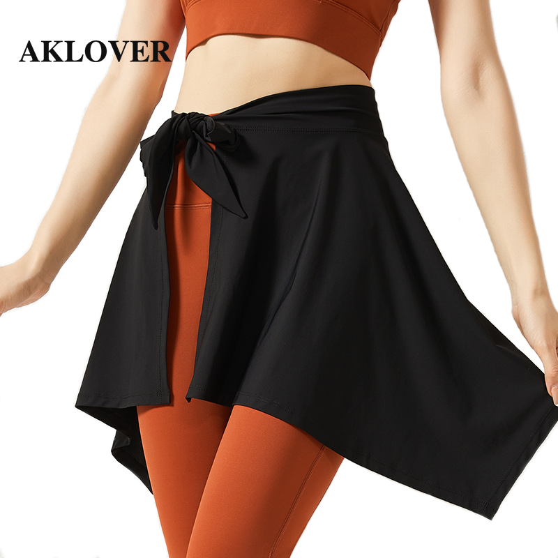 Jual AKLOVER Irregular Hip Covering Rok/Fitness Dance Shawl/Running ...