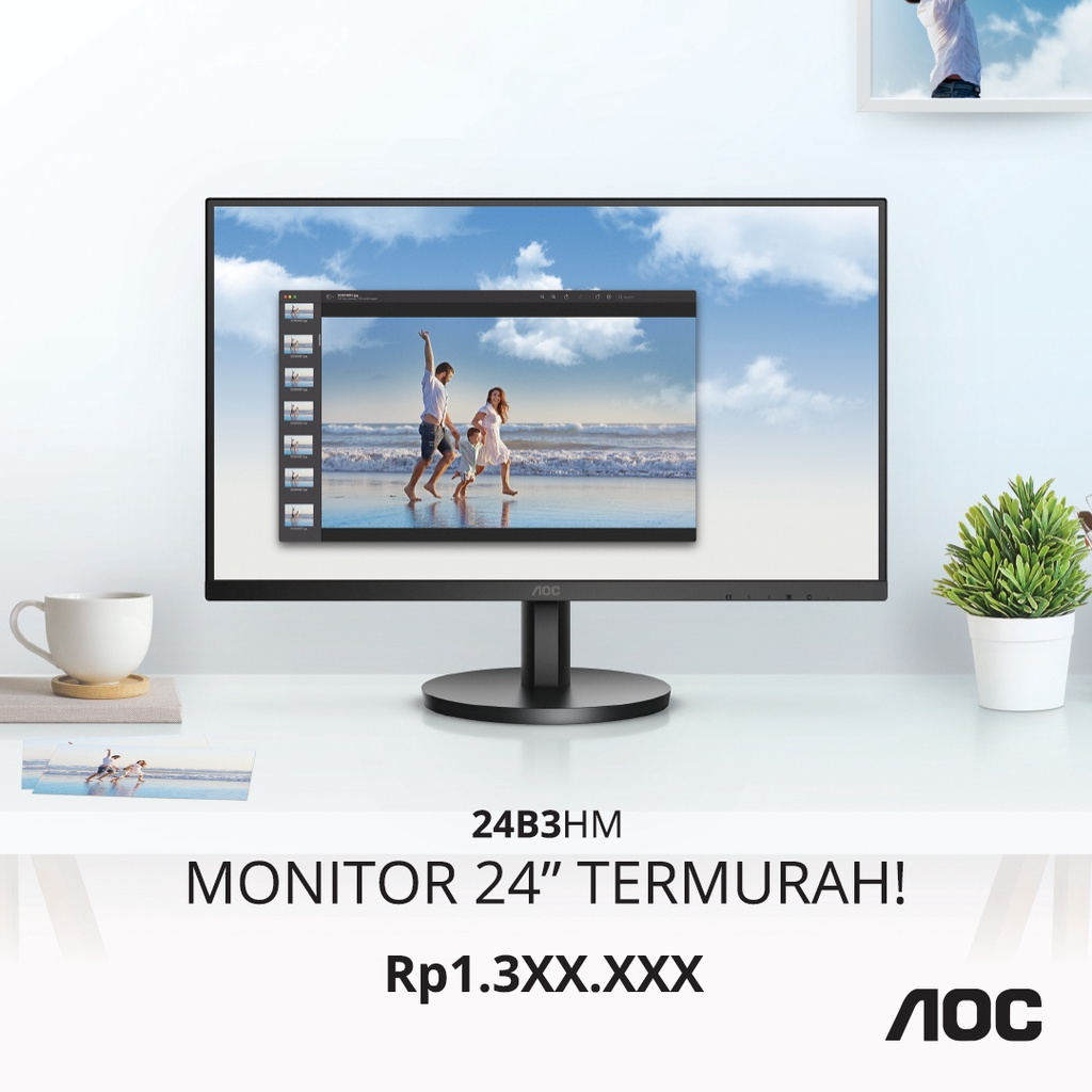 Jual MONITOR AOC 24B3HM VApanel FHD 75hz 4ms HDMI + Packing Kayu ...
