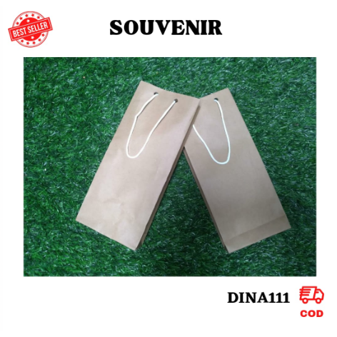 Jual [GROSIR] PAPER BAG SOUVENIR COKLAT POLOS / PAPERBAG SOUVENIR BOTOL ...