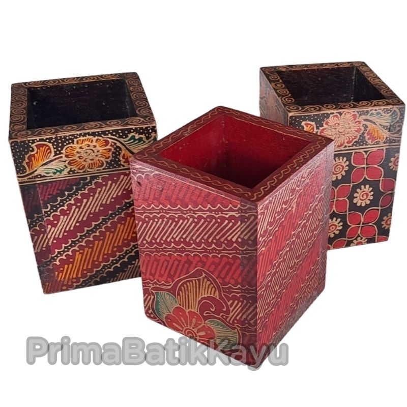 Jual Tempat Pensil Kotak | Pensil Case Unik | Tempat Pensil Batik | Tempat Bolpoint Batik Kayu ...