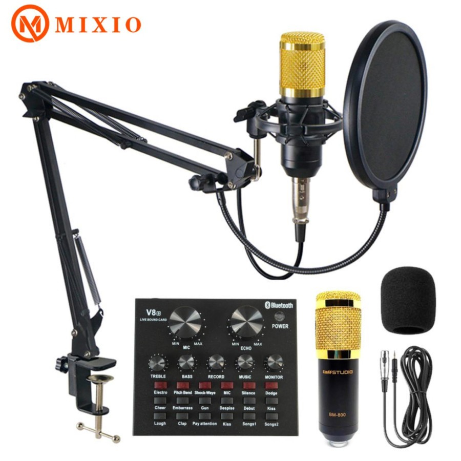 Jual MIXIO - BM800 + SOUNDCARD V8, REKAMAN / LIVE STREAMING PAKET ...