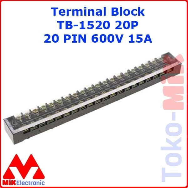 Jual TB-1520 TERMINAL BLOCK BLOK 20 KABEL 20 PIN 20P SEKRUP 3MM TB1520 ...