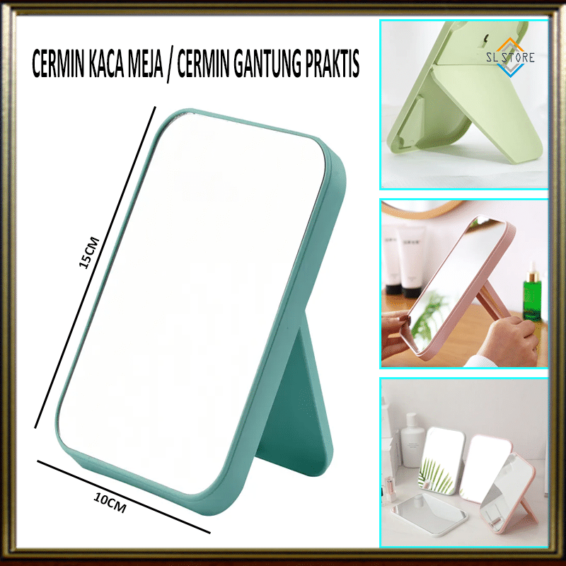 Jual SL CERMIN LIPAT PERSEGI PORTABLE / STANDING BEAUTY MIRROR KACA ...