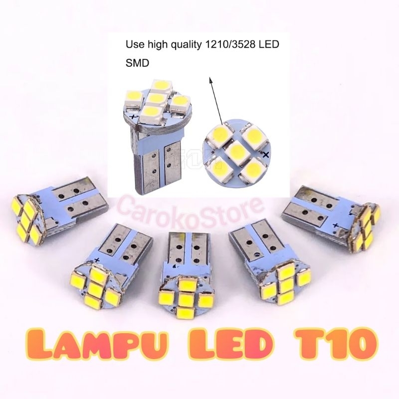 Jual Lampu Led T10 plat nomer kabin plafon wedge pcs 5smd | Shopee ...