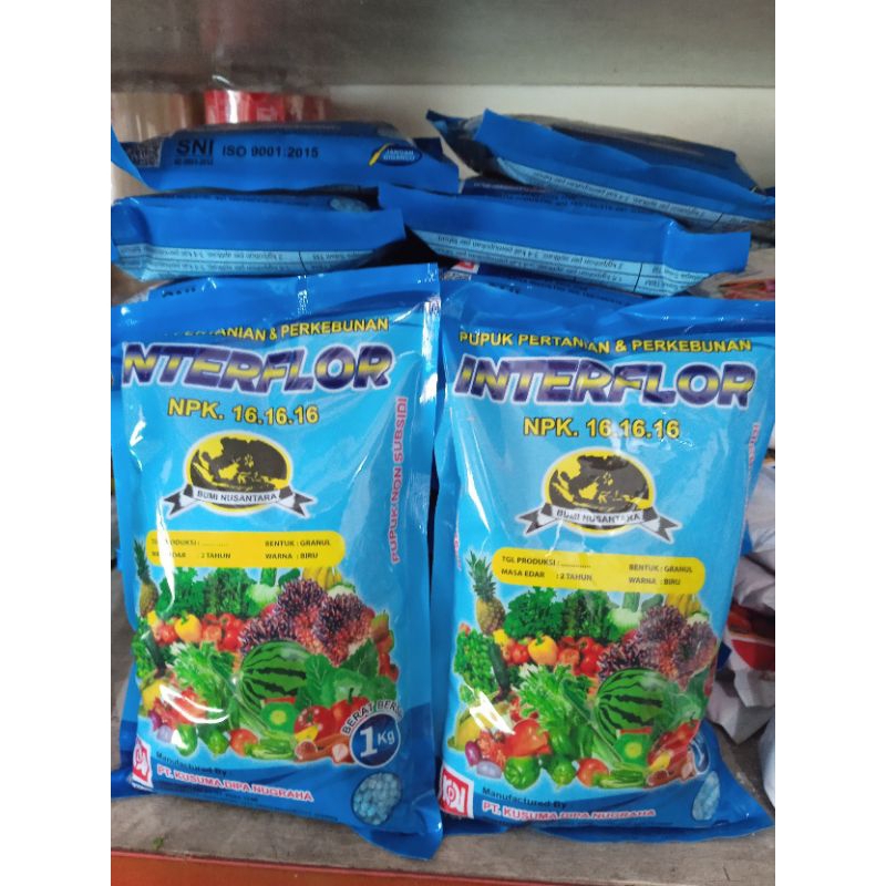 Jual Pupuk NPK Mutiara 161616 INTERFLOR kemasan pabrik 1 kg | Shopee Indonesia
