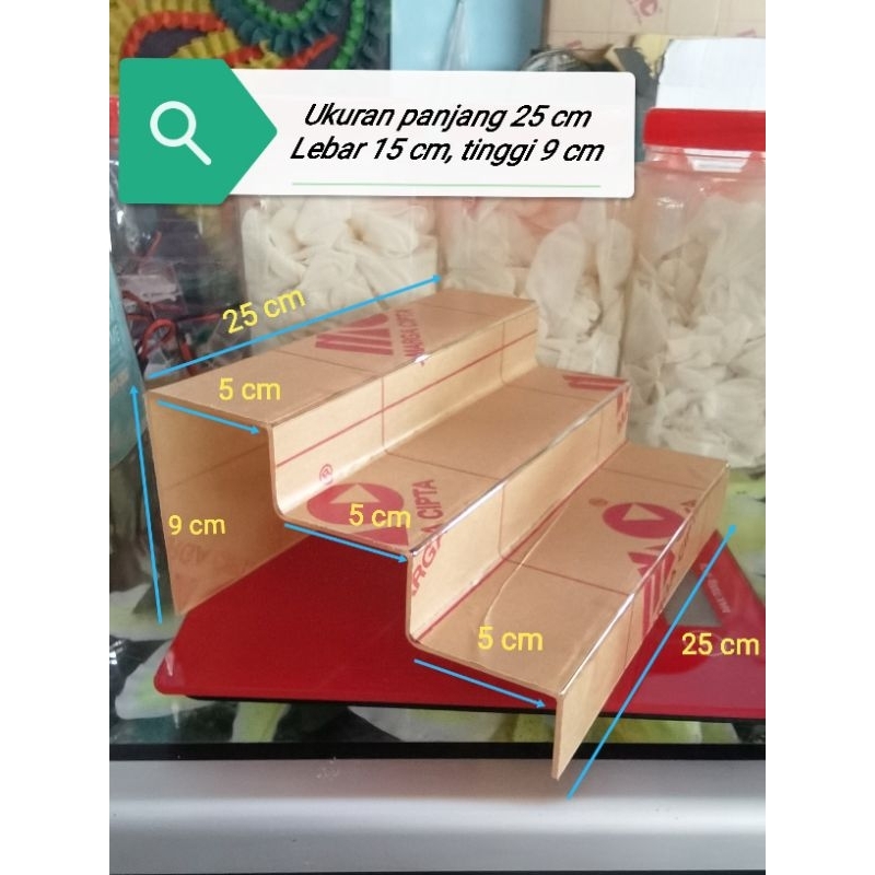 Jual Stand akrilik display makeup 2-3 tingkat panjang 25cm / stand ...