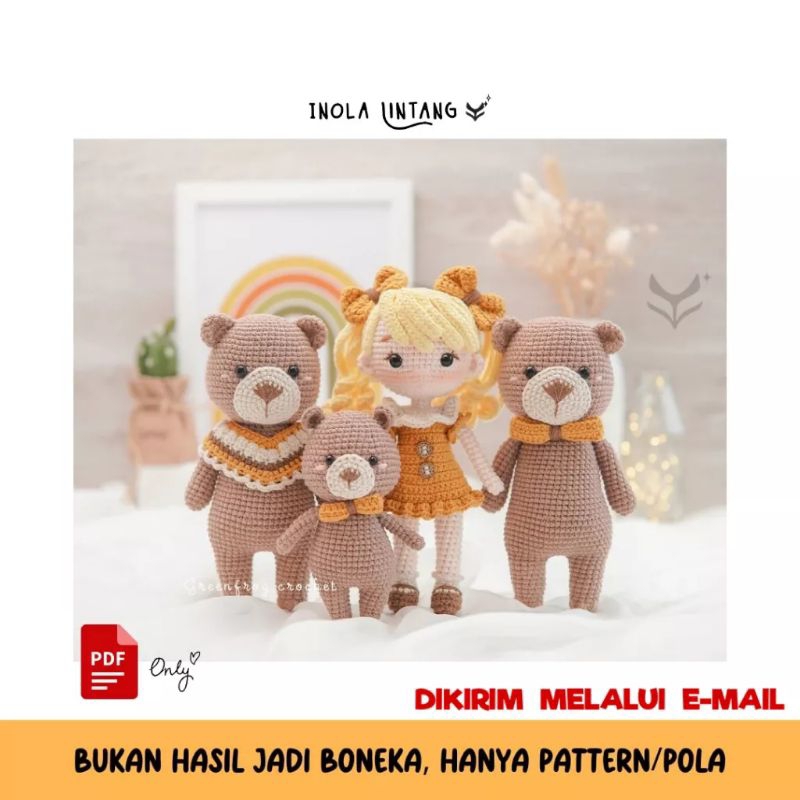 Jual {PDF BACA DESKRIPSI} Pattern Pola Amigurumi Goldilocks and The ...