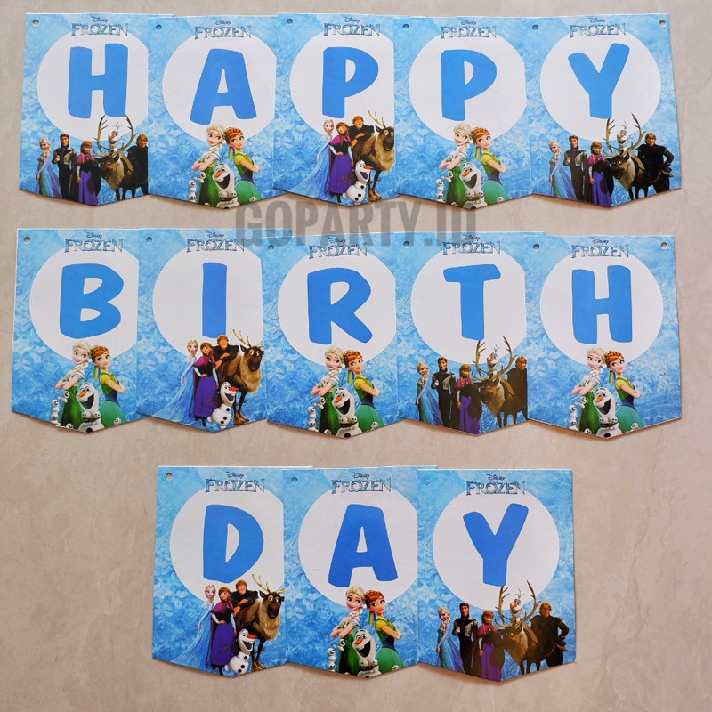 Jual BUNTING FLAG FROZEN BANNER BENDERA DEKORASI ULANG TAHUN BIRTHDAY ...
