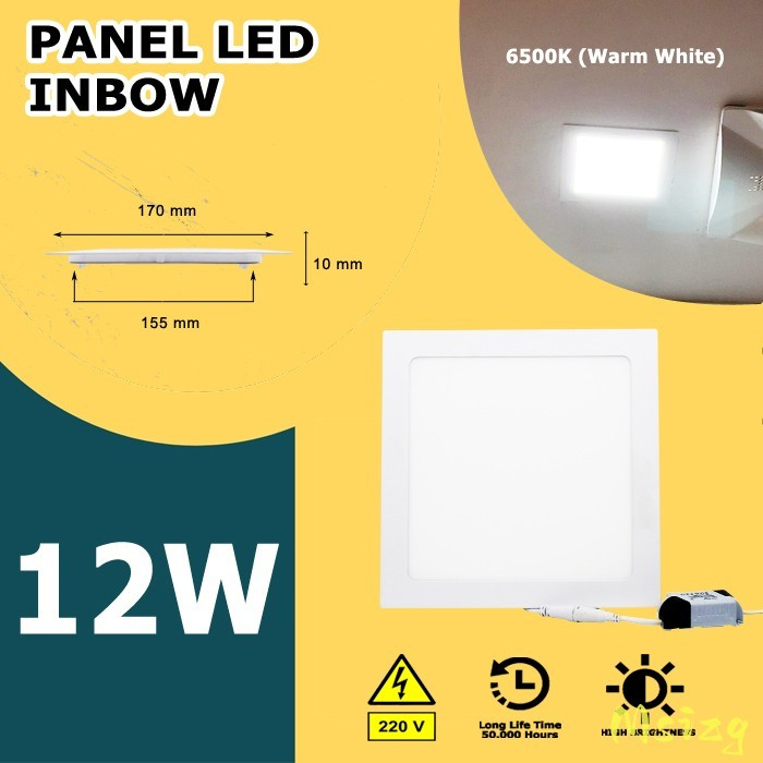 Jual Lampu Led Panel Light Downlight Putih Inbow Kotak 6W 12W 18W 24W | Shopee Indonesia