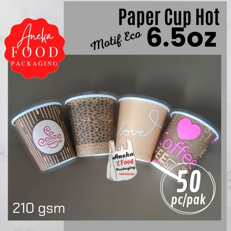 Jual 50pc- Hot paper cup 6.5oz coffee design/gelas kertas kopi 190ml | Shopee Indonesia
