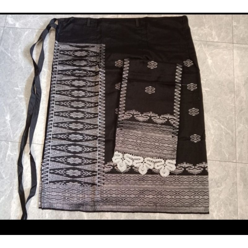 Jual songket silungkang warna hitam silver siap pakai ukuran selendang ...