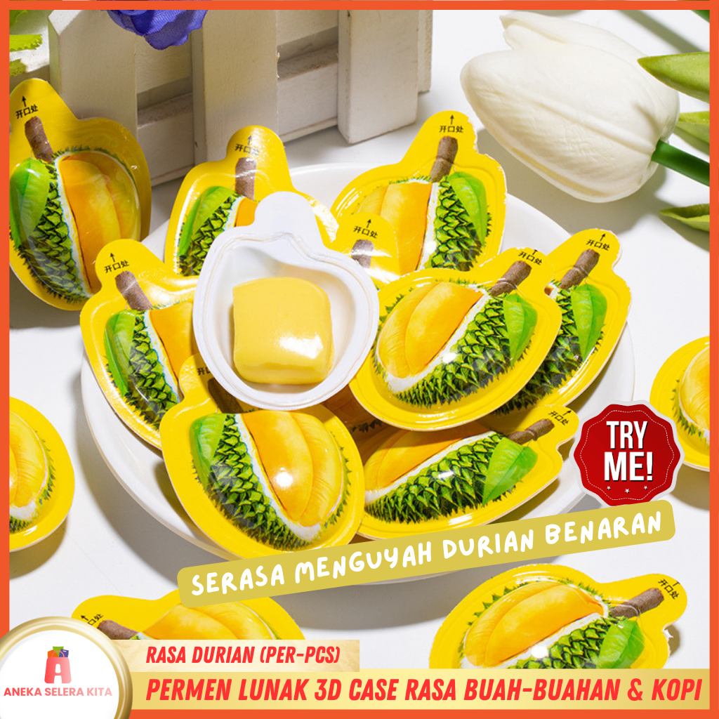 Jual Permen Lunak Rasa Durian/Stroberi/Mangga/Kelapa/Markisa dan Kopi ...