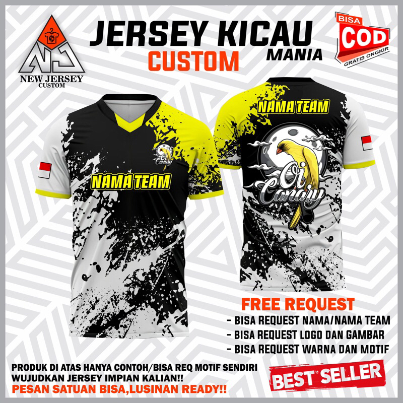 Jual JERSEY BURUNG KENARI CUSTOM DESAIN TERBARU FREE NAMA | Shopee ...