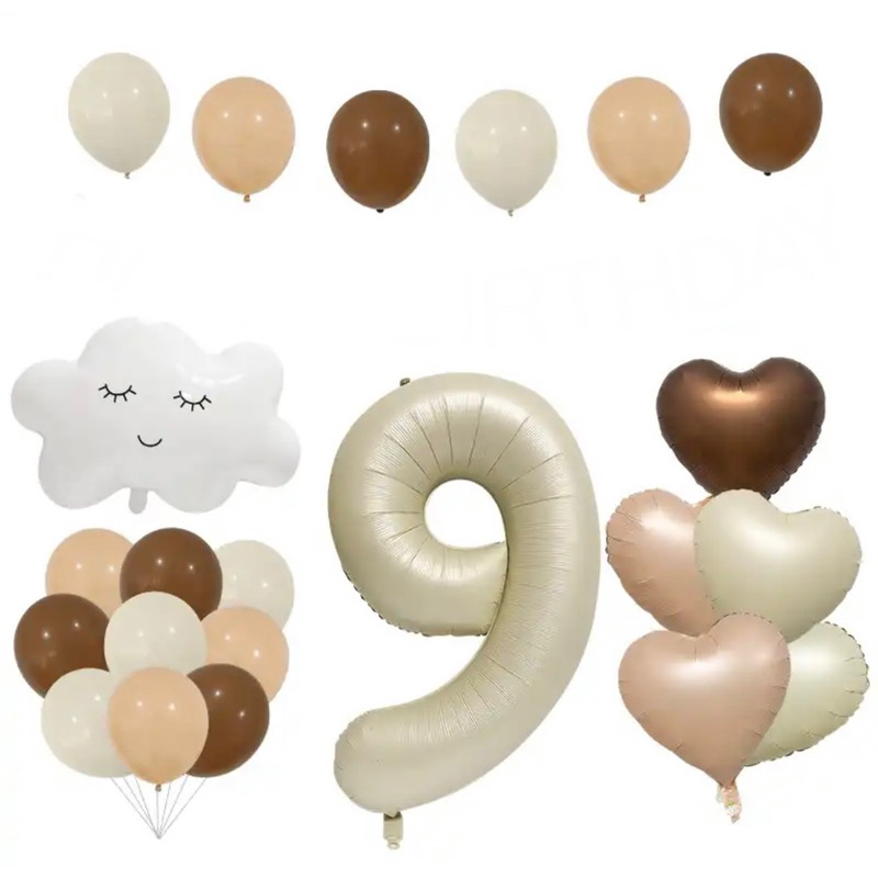 Jual PAKET BALON AWAN SLEEPY ANGKA CREAM | Shopee Indonesia