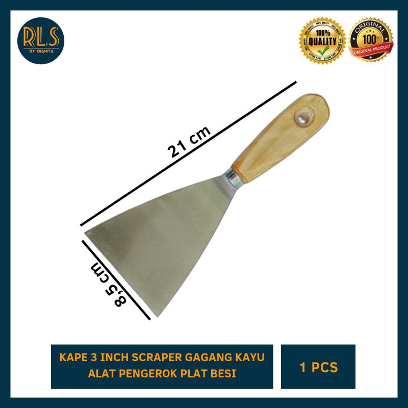 Jual Premium Kape 3 inch Scraper Skrap Gagang Kayu / Alat Pengerok Cat ...